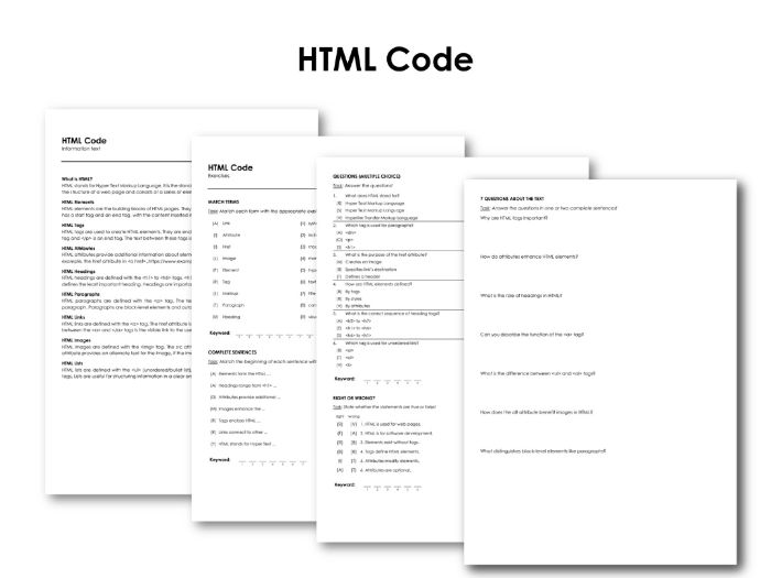 Html Code Teaching Resources