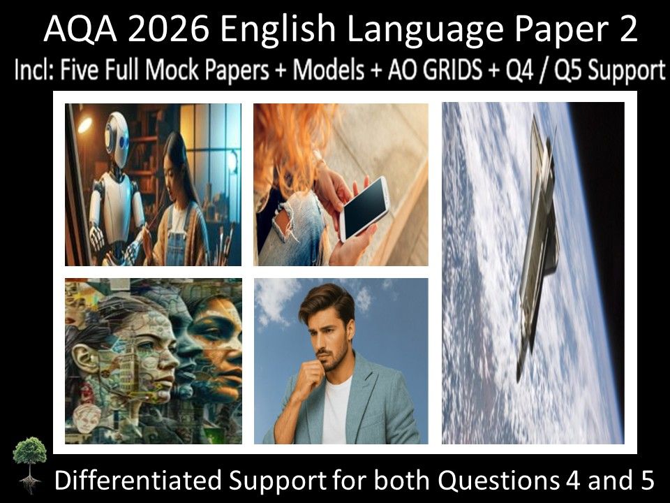 Five AQA 2026 English Language Paper 2 Mocks | Q4 + Q5 DIFFERENTIATED ...