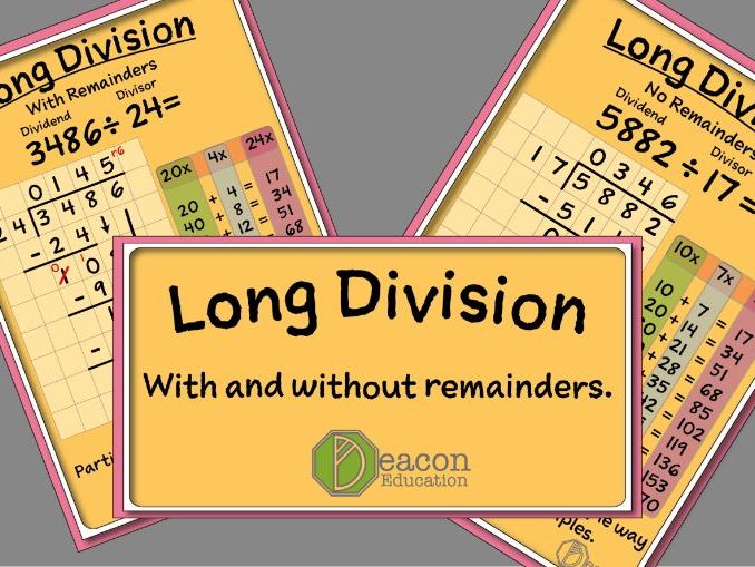 Year 6 Long Division Method Posters Teaching Resources