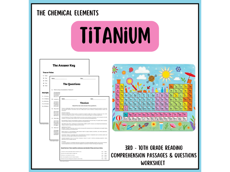 Titanium - Reading Comprehension Passages & Questions Worksheets ...