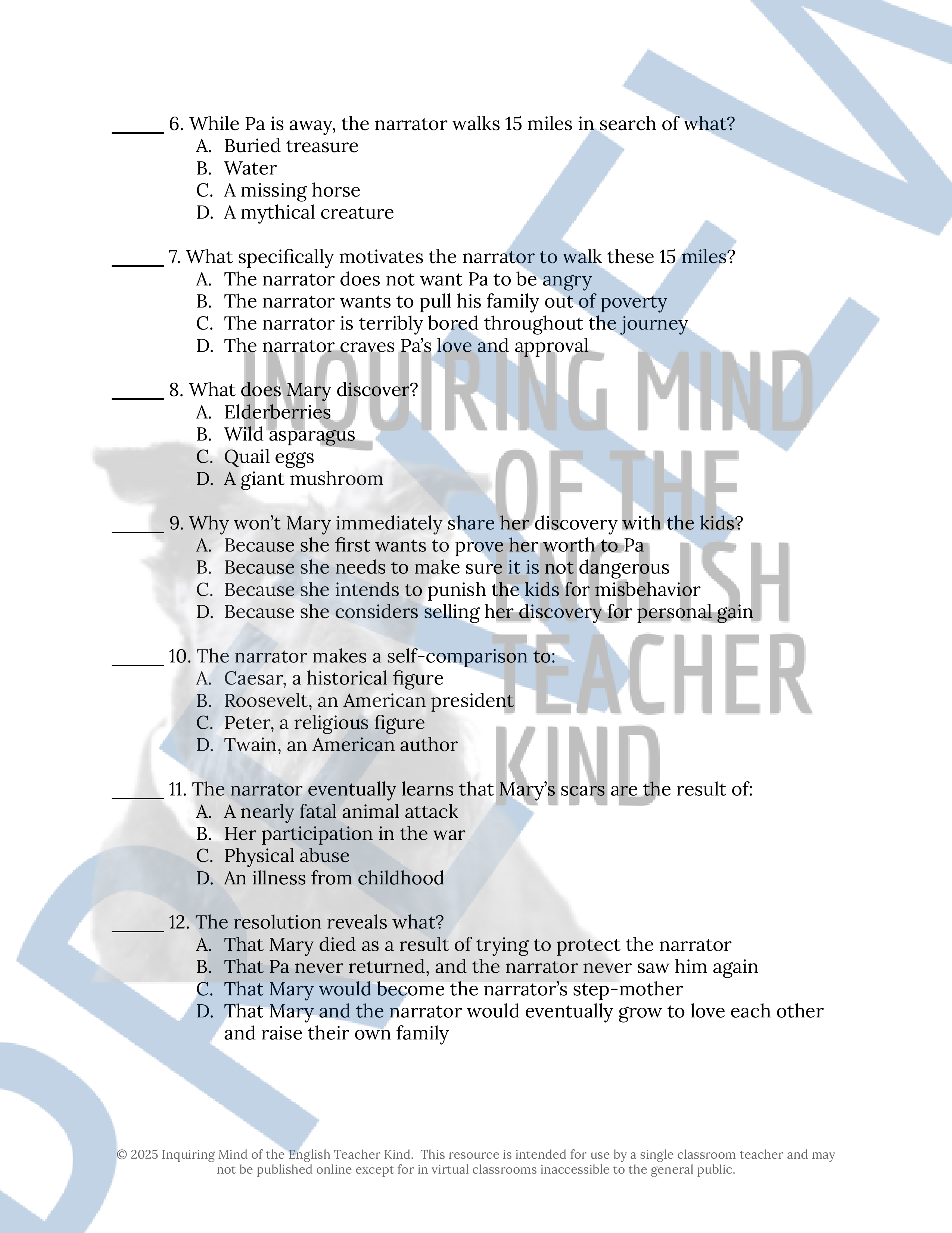 "Too Soon a Woman" by Dorothy Johnson Quiz and Answer Key | Teaching ...