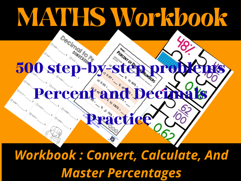 Percent and Decimals Practice Workbook: Convert, Calculate, and Master ...
