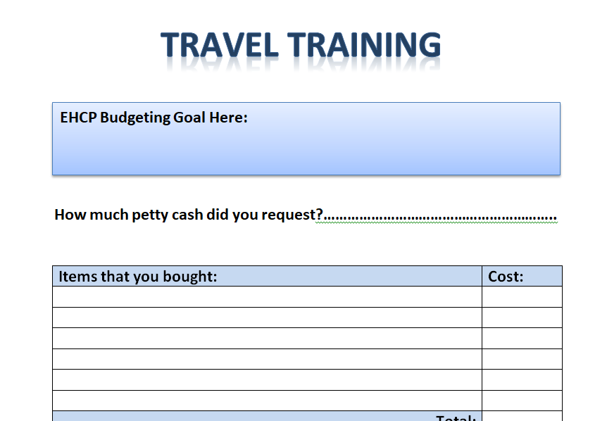 Travel Training SEN EHCP Budgeting Skills Worksheet Teaching Resources