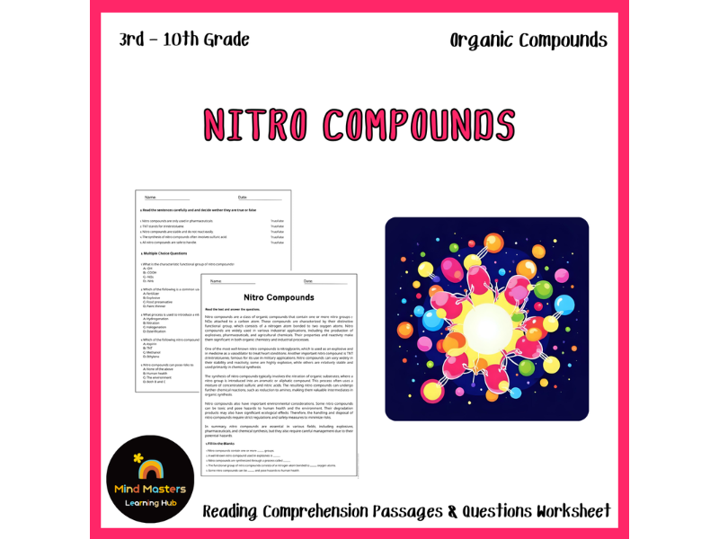 Nitro Compounds Reading Comprehension Passages & Questions Worksheets ...