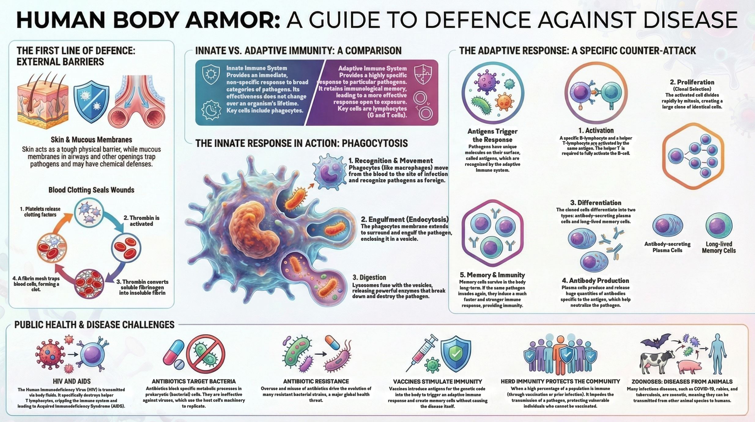IB DP Biology Digital Infographic Poster: C3.2 Disease Defence (2026 ...