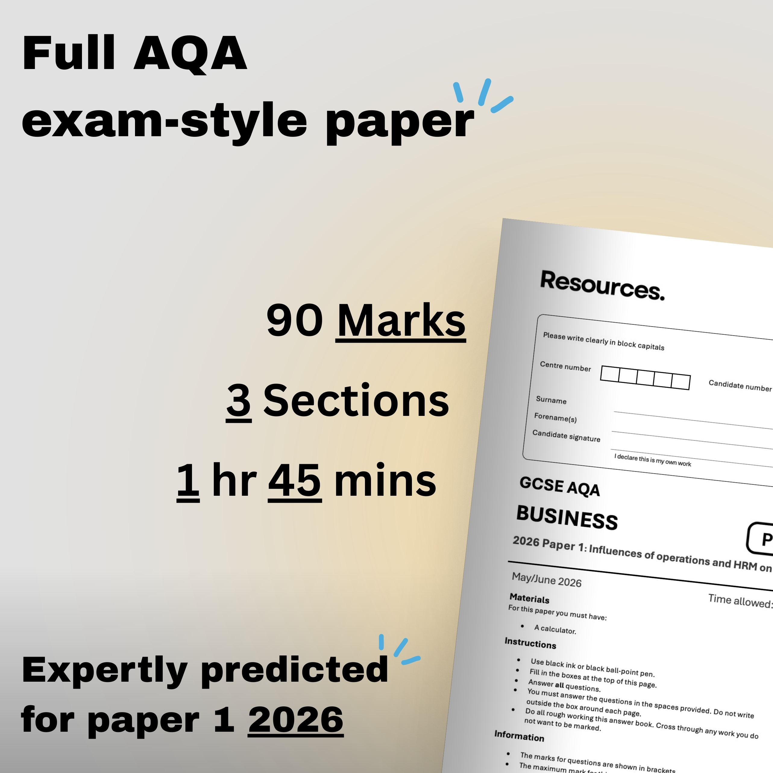 Predicted Paper 1 2026 GCSE Business AQA | Teaching Resources