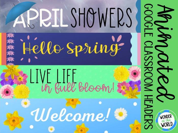 Spring themed Google Classroom animated headers banners | Teaching ...
