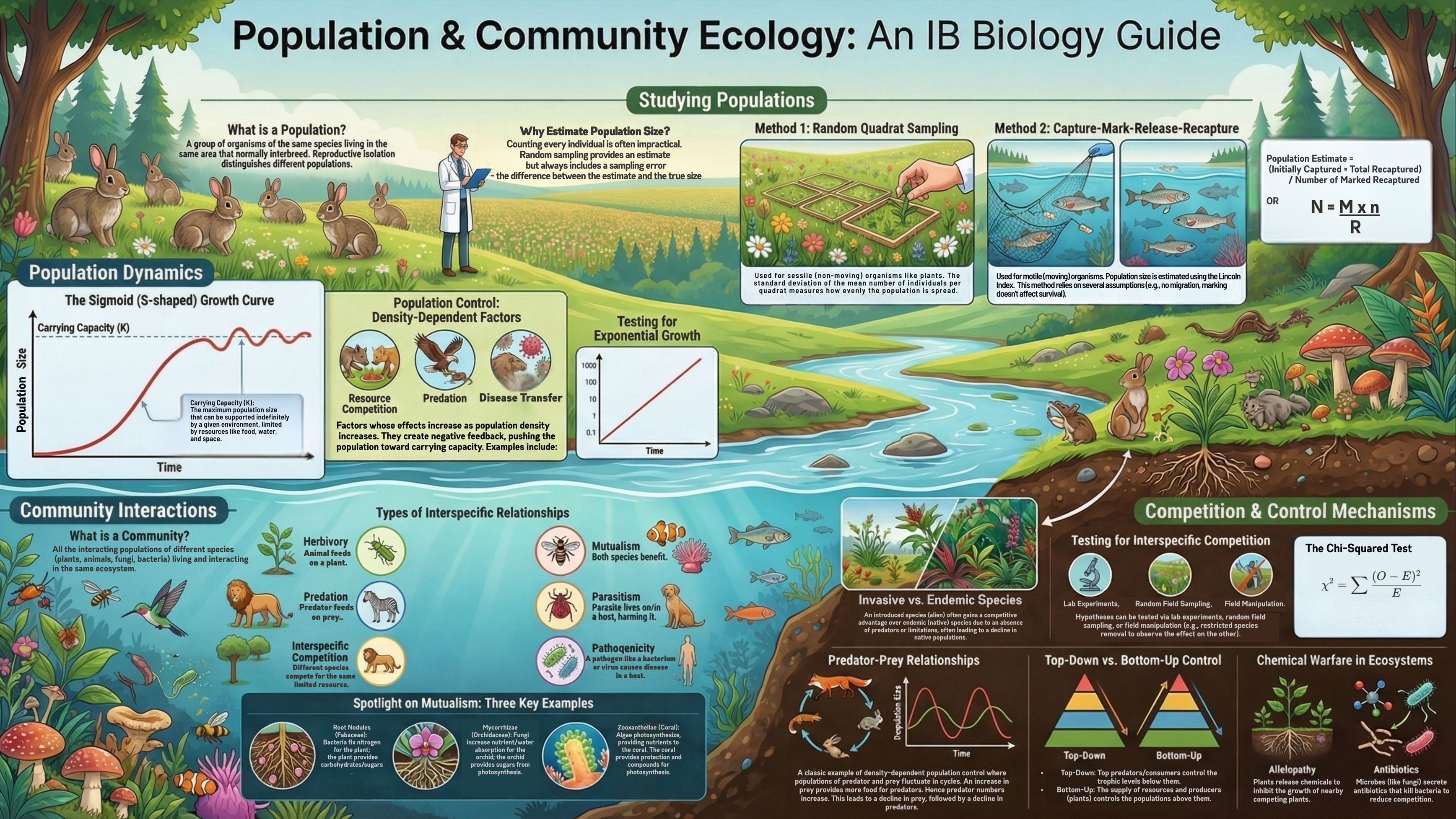 IB DP Biology Digital Infographic Poster: C4.1 Populations and ...