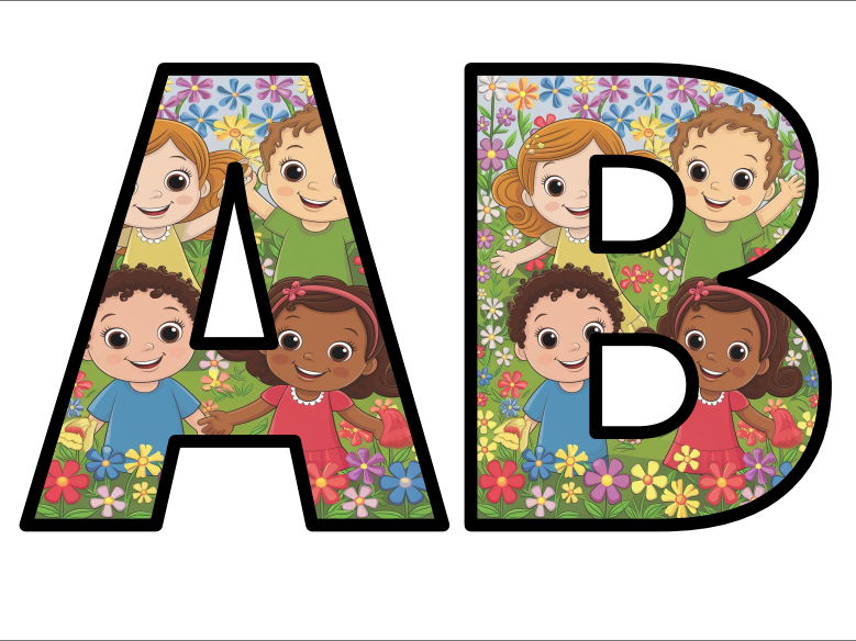 Bloom Where You Are Planted Kids Lettering Set Display Title Letters ...