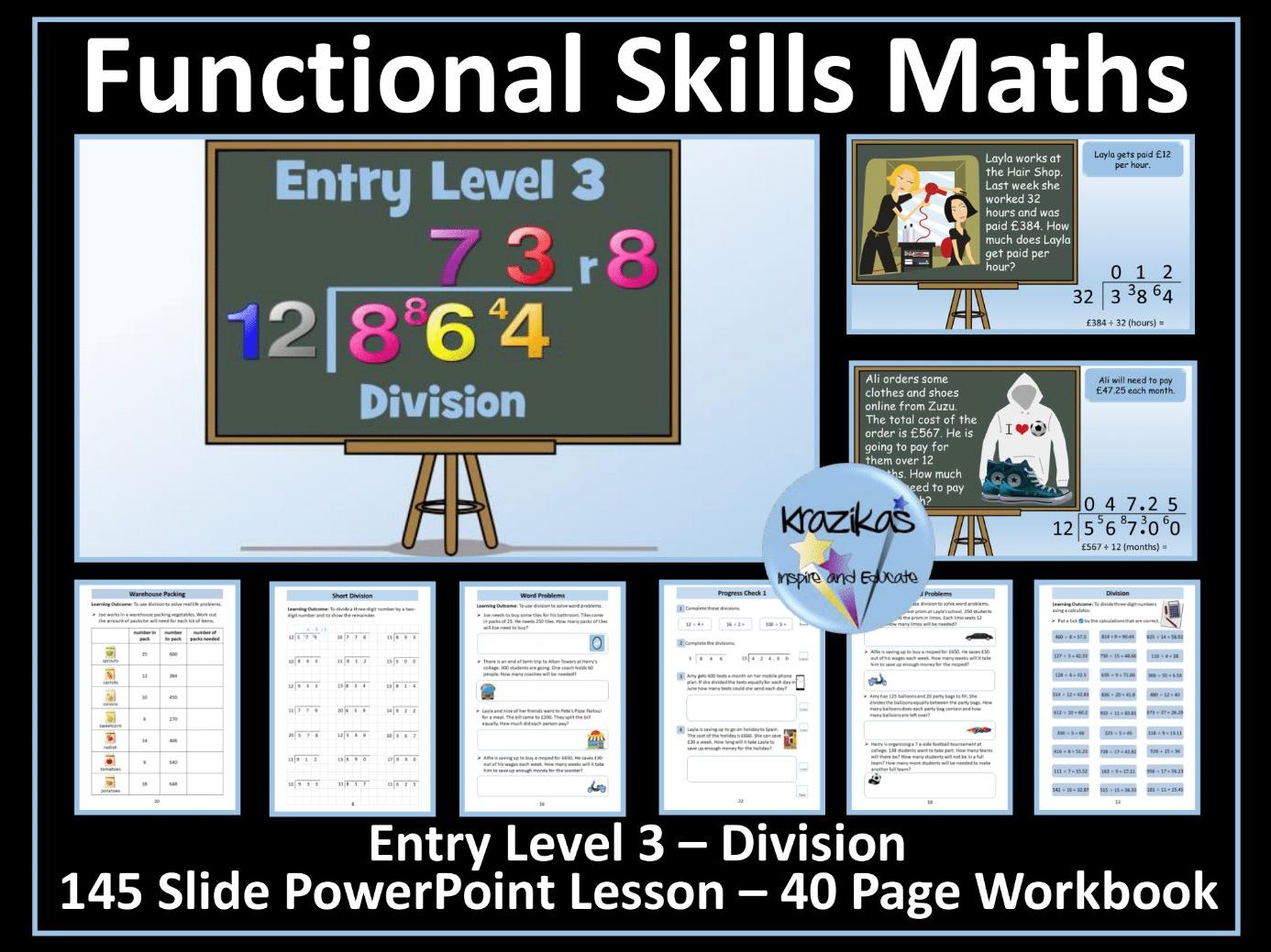 Division - Functional Skills Maths - Entry Level 3 | Teaching Resources