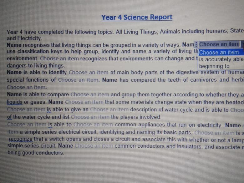 Report comments bank Year 4 | Teaching Resources