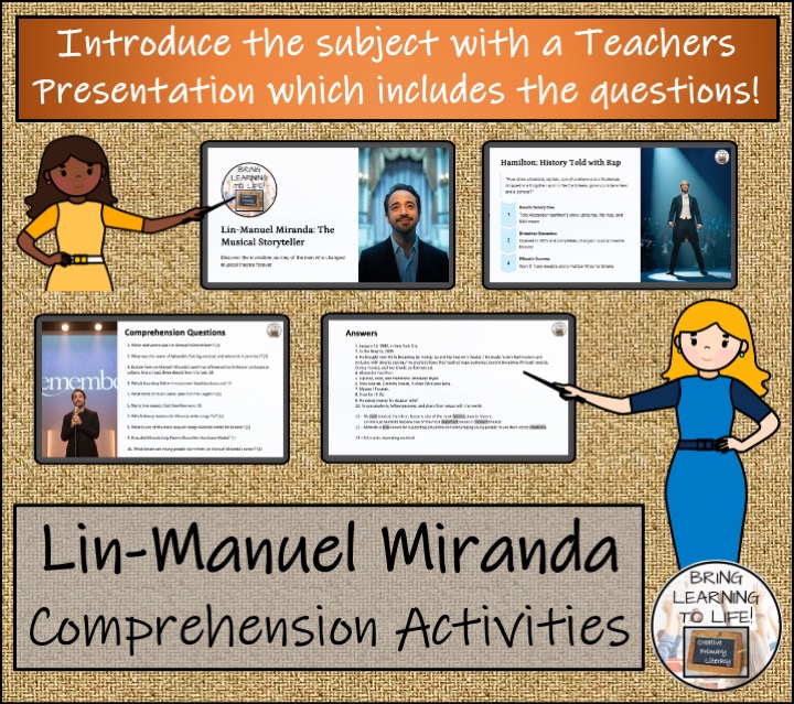 Lin-Manuel Miranda Reading Comprehension Activities | Year 5 or Year 6 ...