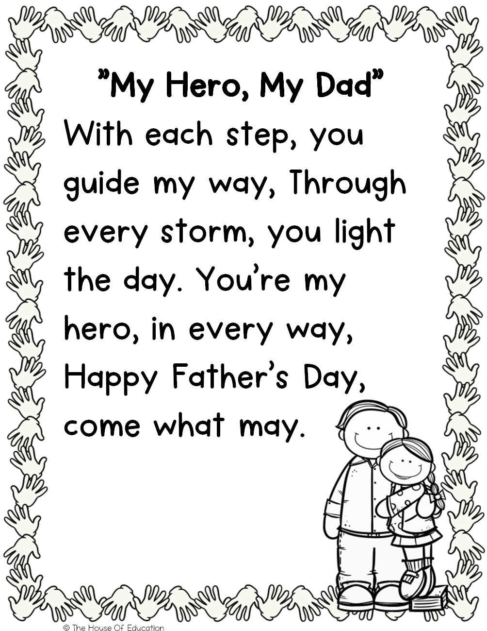 Father s Day Poems From Child Poems Gift Teaching Resources