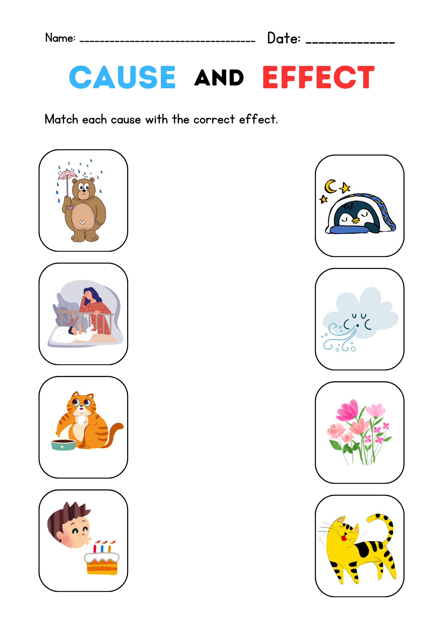 Printable Cause and Effect Worksheets – Grade 1 _ 4 | Teaching Resources