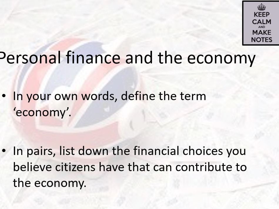 LIBF CEFE Unit 1 Topic 2 Personal Finance and the Economy | Teaching ...