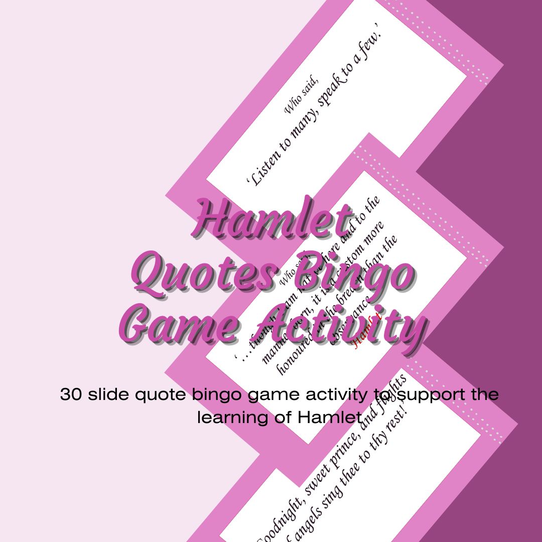 Shakespeare Hamlet Quotes Bingo Game Activity | Teaching Resources