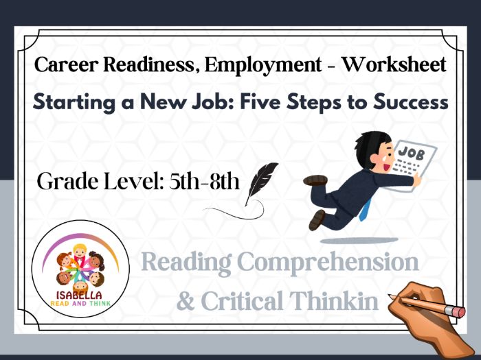 Starting a New Job: Five Steps to Success: Reading Comprehension ...