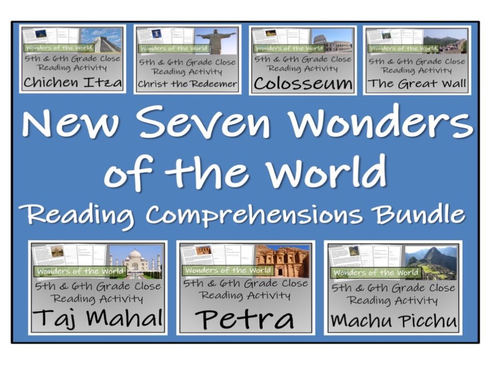 New Seven Wonders of the World - Reading Comprehension Activity Bundle ...