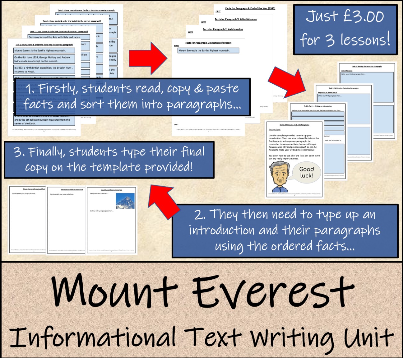 UKS2 Mount Everest Informational Text Writing Unit | Digital & Print ...