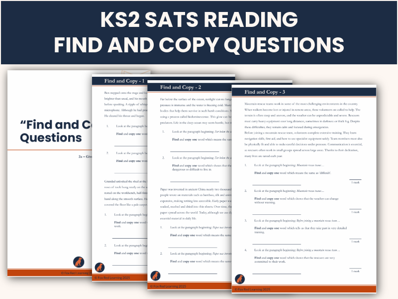 KS2 SATs Reading: How to Answer “Find and Copy” Questions | Teaching ...