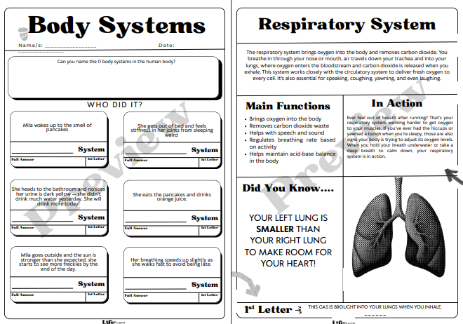 Body Systems 101: Intro Lesson + Activities for Health Class | Grades 7 ...