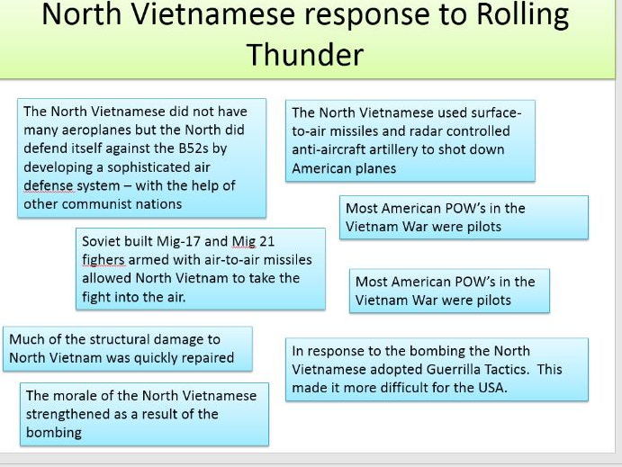 Vietnam War - US Tactics - Bombing Campaign - Rolling Thunder ...
