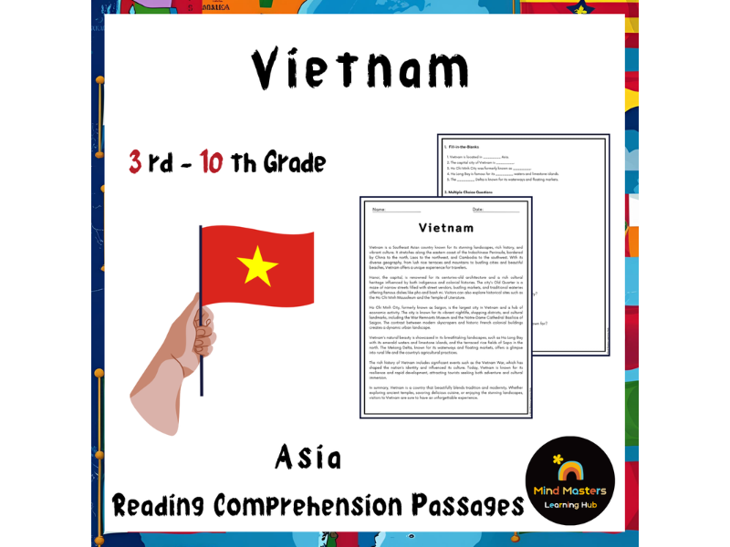 Vietnam Reading Comprehension Passages & Questions Worksheets ...