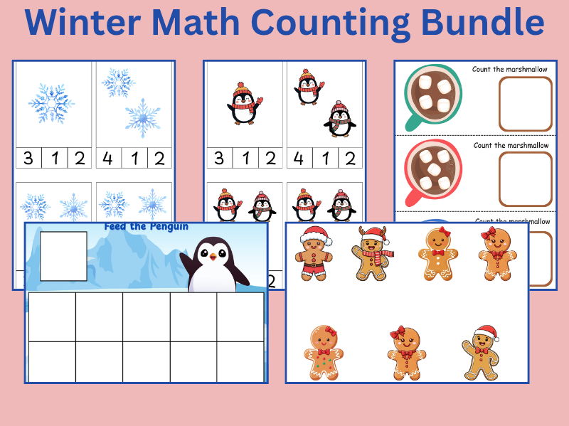 Winter Math Counting Bundle | Hot Chocolate, Penguin, Polar Bear ...