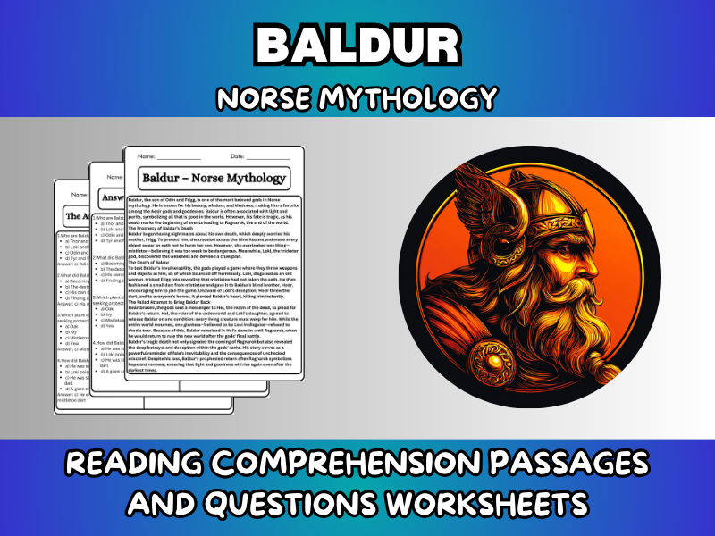 Baldur - Norse Mythology Reading Comprehension Passages and Questions ...