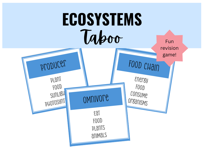 Ecosystems Taboo Revision Game | Teaching Resources