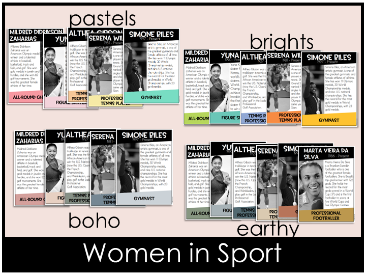 Women's History Month Women in Sport Posters Famous Sporting Heroines ...