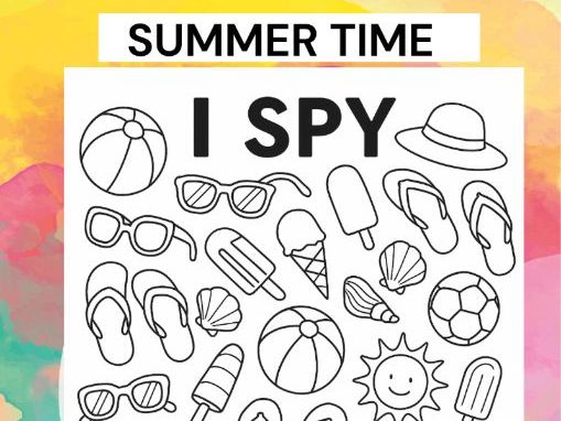 Summer Holidays I Spy Counting and Colouring Sheet | Teaching Resources