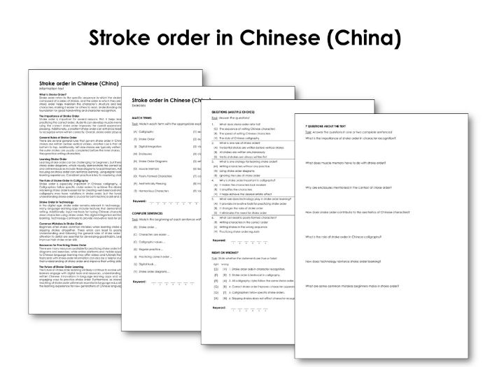Stroke order in Chinese (China) | Teaching Resources
