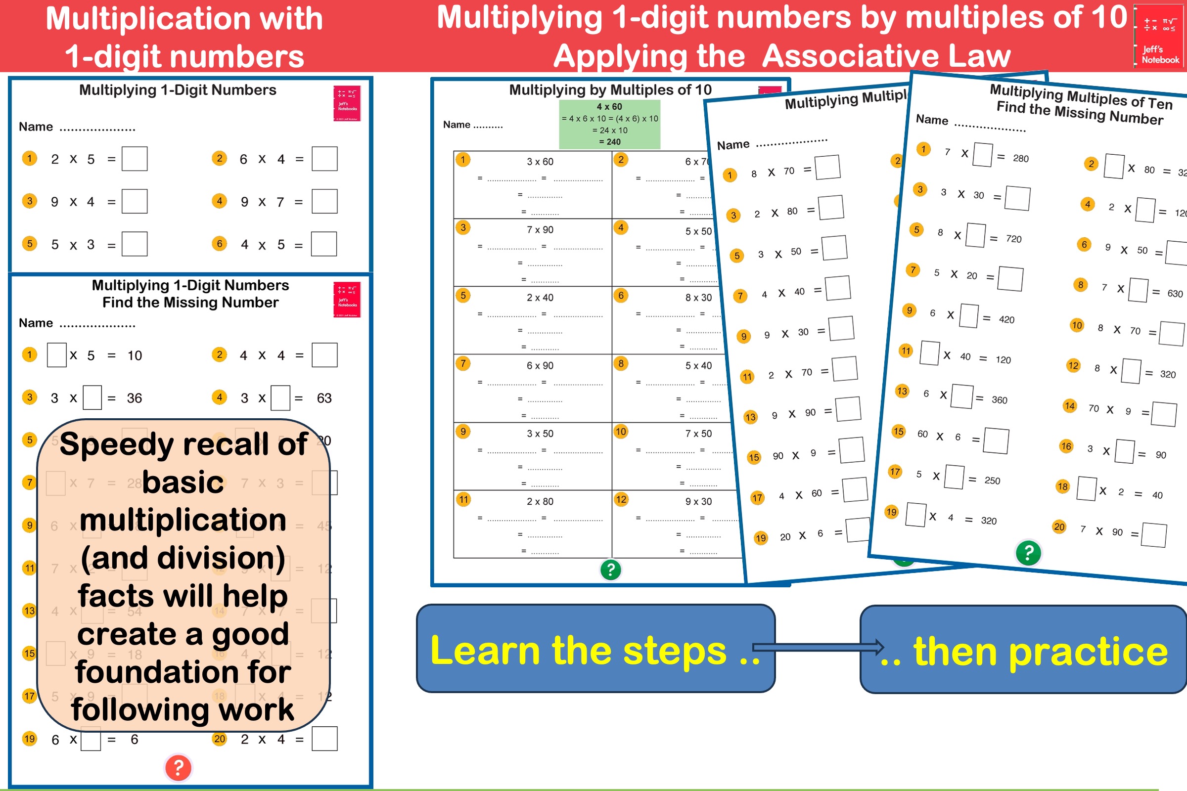 Distributive Law of Multiplication - Year 4 | Teaching Resources