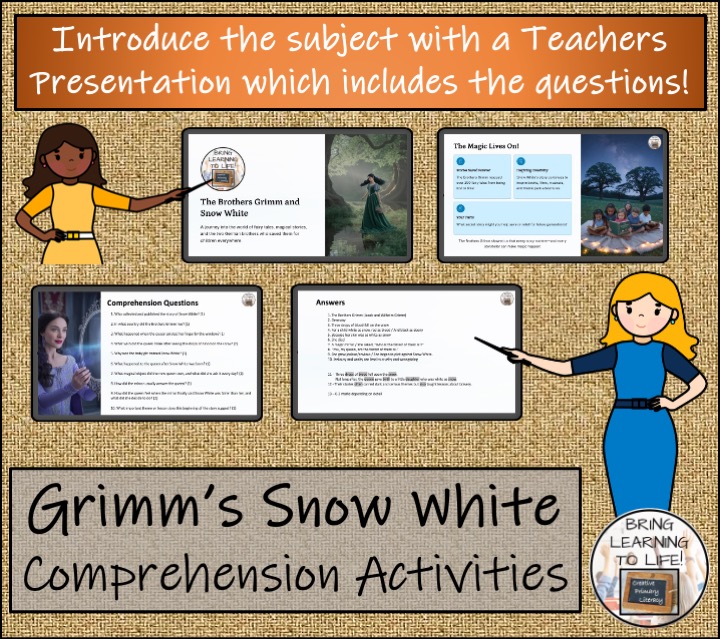 Brothers Grimm's Snow White Reading Comprehension | Year 5 or Year 6 ...