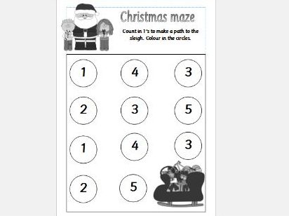 Christmas counting mazes | Teaching Resources