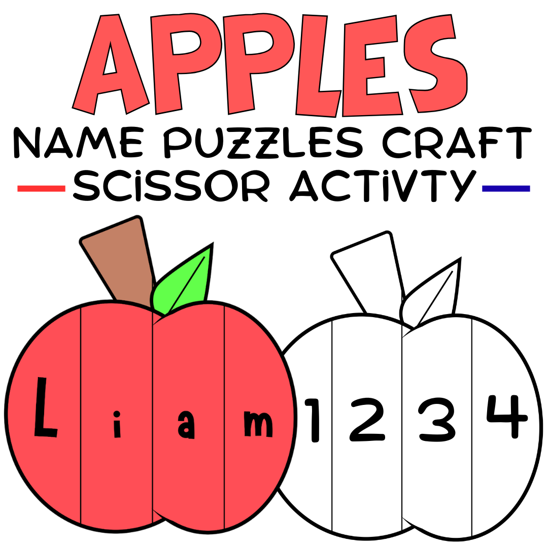 Apple Name Puzzle Autumn Craft Fall Bulletin Board for Preschool ...