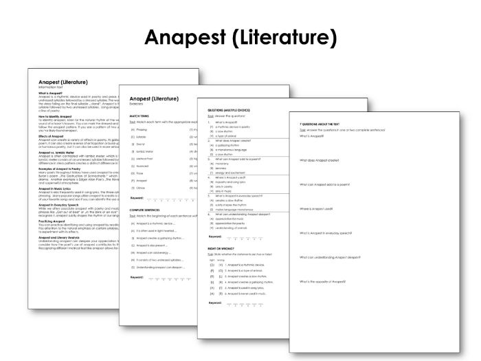 Anapest (Literature) | Teaching Resources