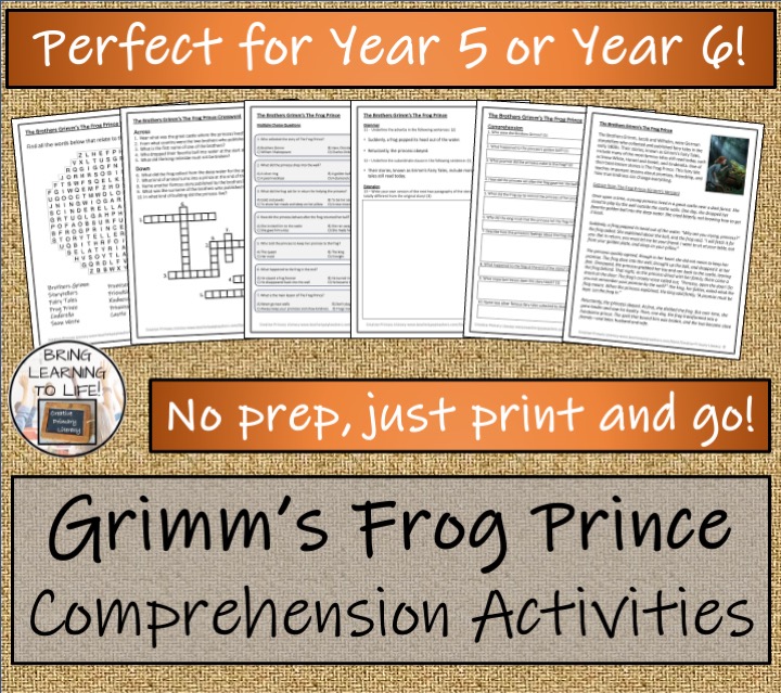 Brothers Grimm's The Frog Prince Reading Comprehension | Year 5 or Year ...