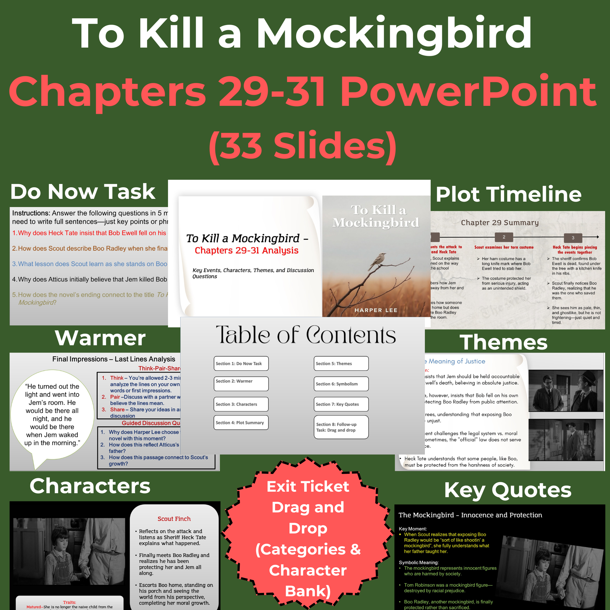 To Kill a Mockingbird Chapters 29-31 PowerPoint (PPT) Summary and ...