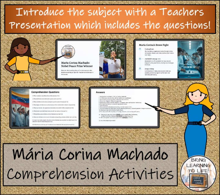 María Corina Machado Reading Comprehension Activities | Year 5 or Year ...
