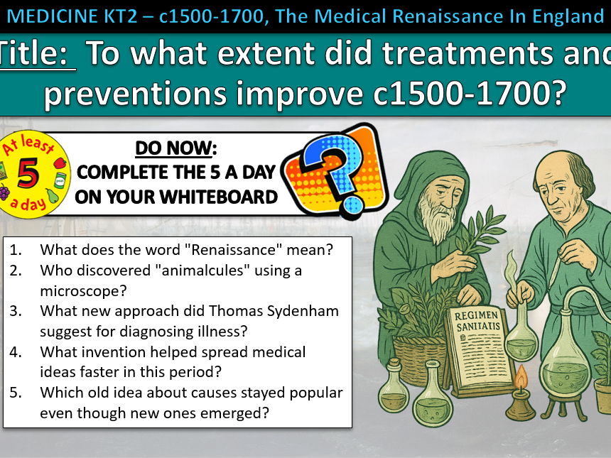 History GCSE Medicine Edexcel KT2 L4 Treatments and Prevention ...