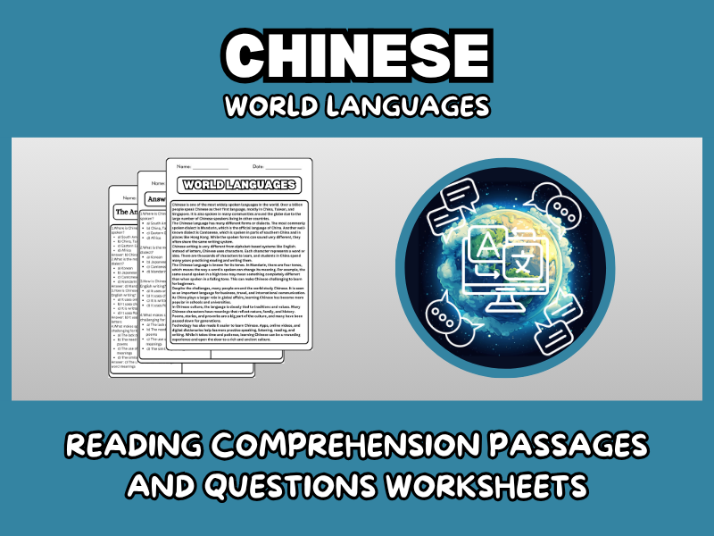 Chinese - World Languages Reading Comprehension Passages and Questions ...
