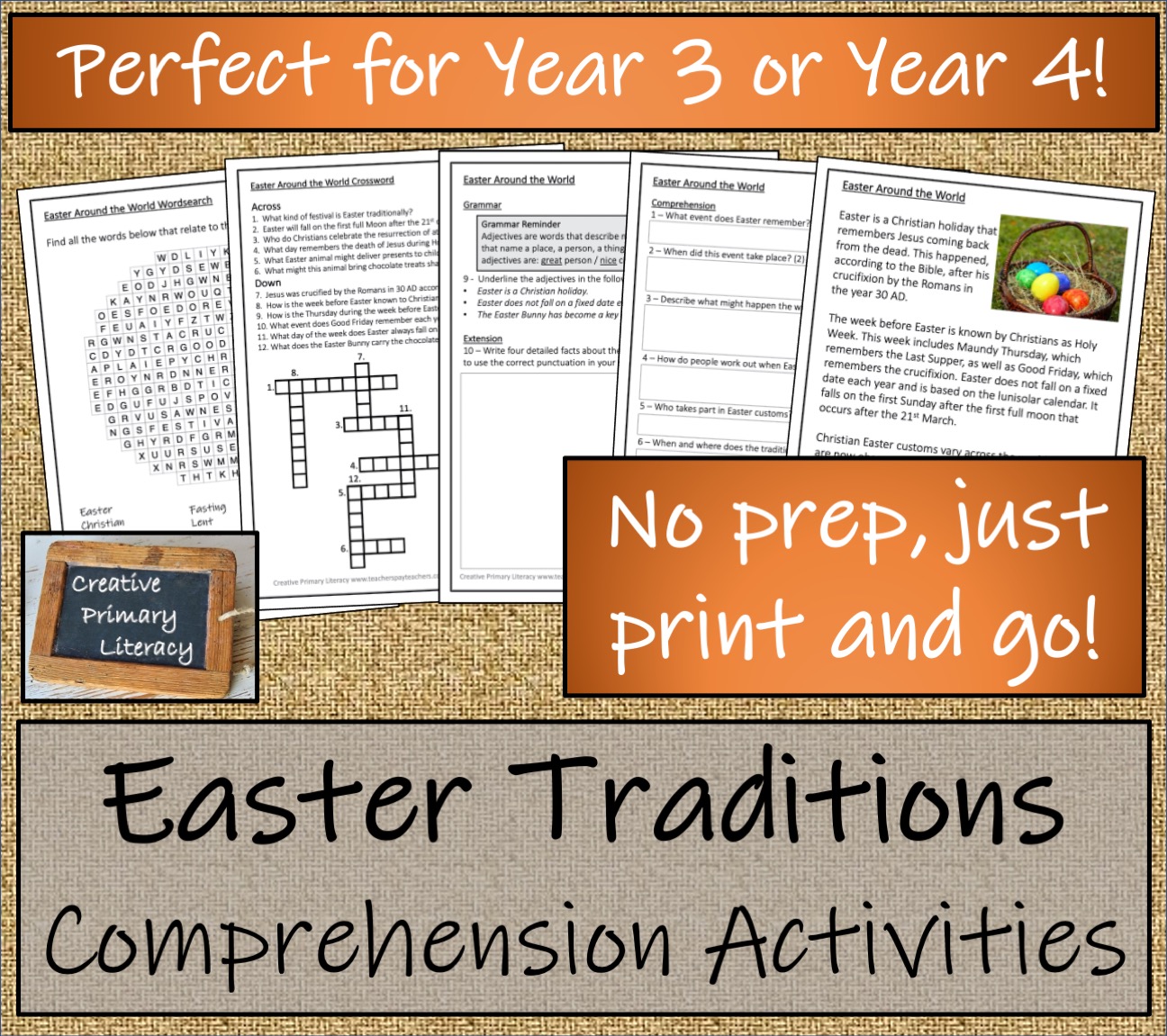 Year 3 Or Year 4 Easter Traditions Reading Comprehension Activity