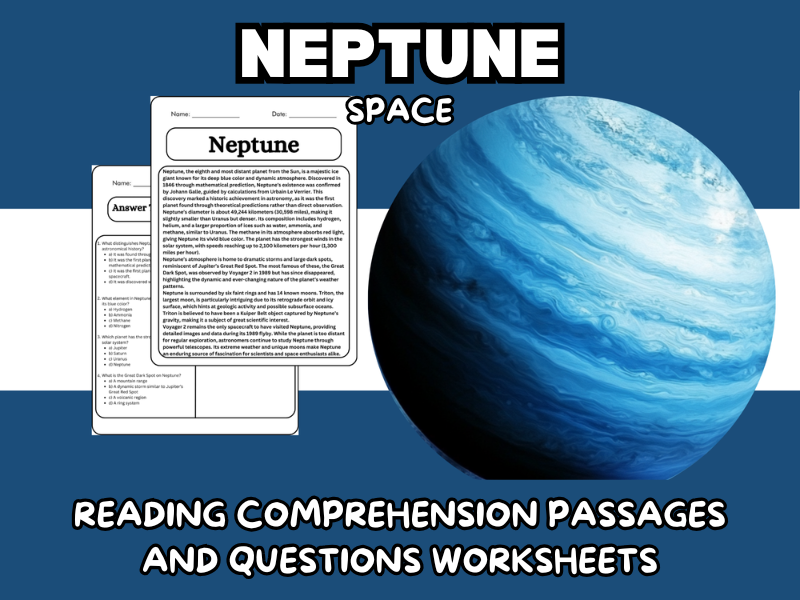 Neptune - Space Reading Comprehension Passages and Questions Worksheets | Teaching Resources