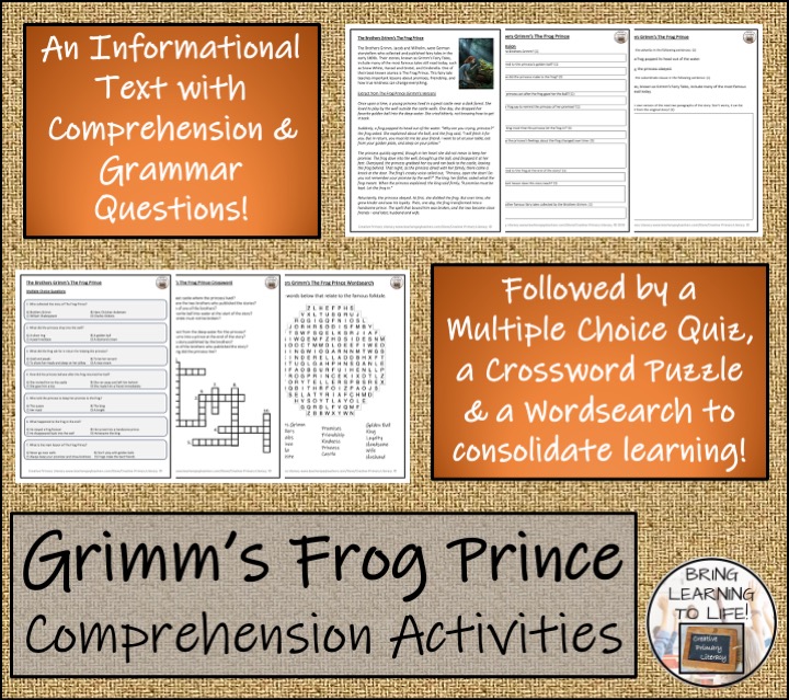 Brothers Grimm's The Frog Prince Reading Comprehension | Year 5 or Year ...