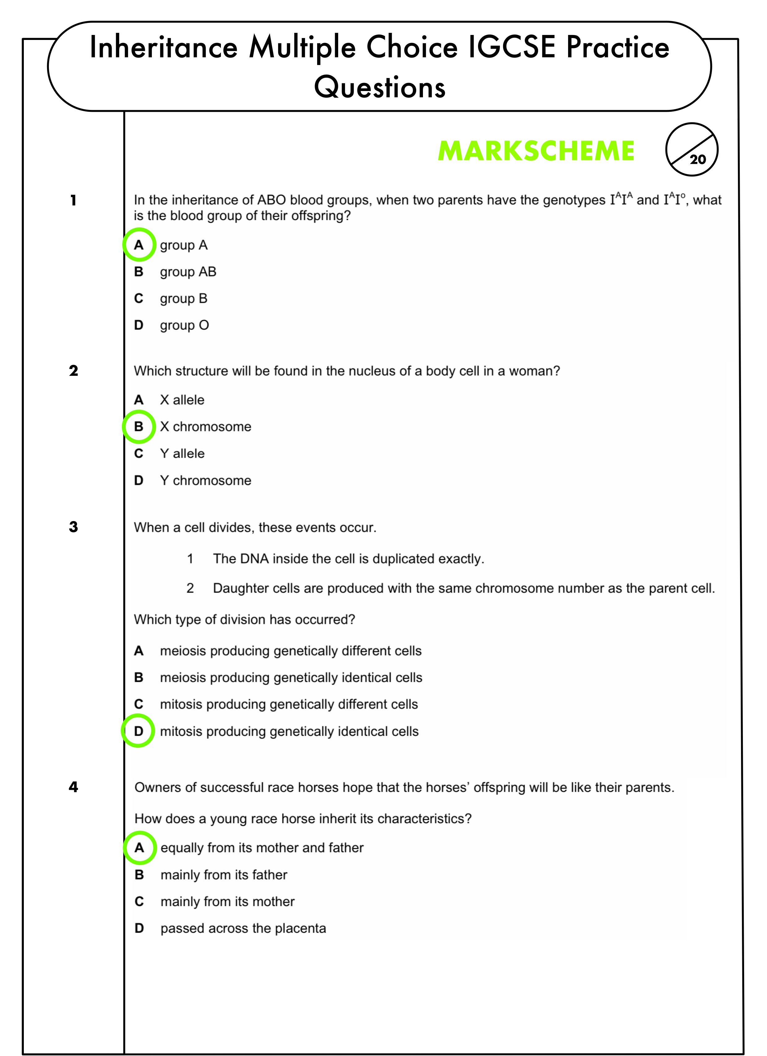 Biology Questions And Answers Gcse Biology Multiple choice