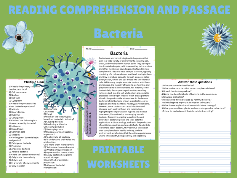 Exploring Bacteria: Engaging Passage with Thought-Provoking Questions ...