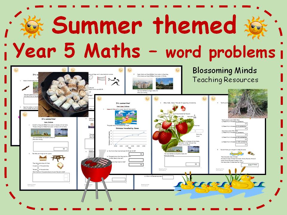 Summer Themed End Of Term Year 5 Maths All Topics Teaching Resources
