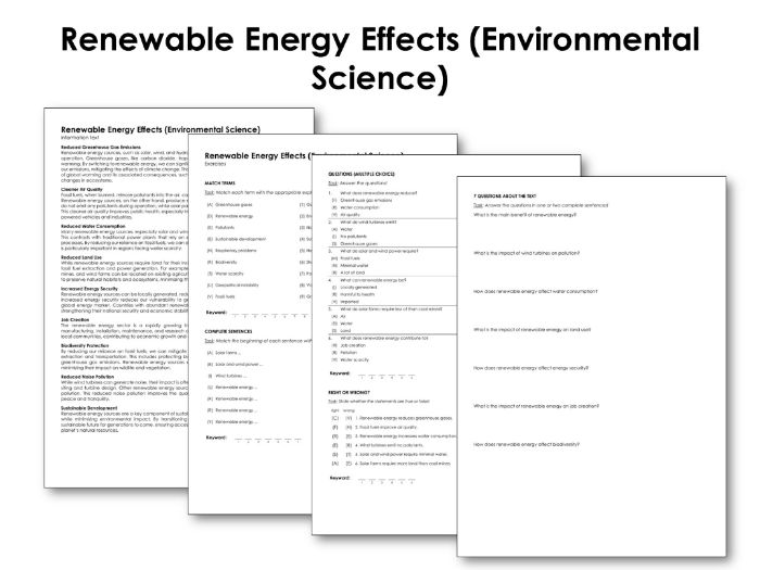 Renewable Energy Effects (Environmental Science) | Teaching Resources